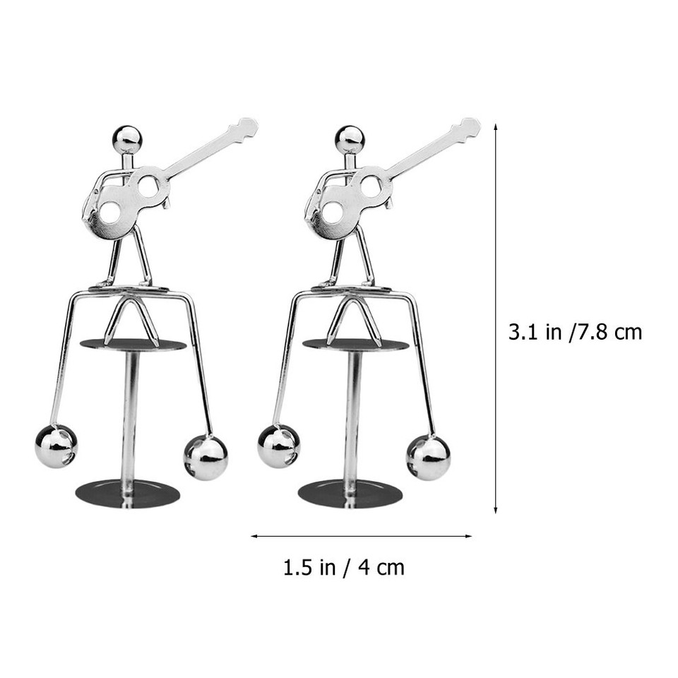 2 Pcs Balance Toy Metal Guitar and Man Statue Decor Physics Desk | eBay ...