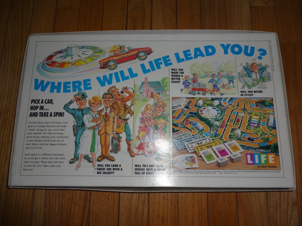 Vintage "The Game of Life" Board Game by Milton Bradley -1991 Edition ...