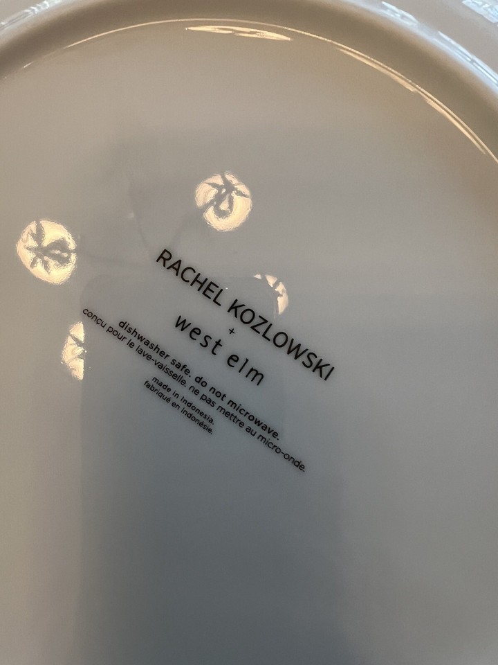West Elm Rachel Kozlowski Dapper Plate OWL Black White Gold 8.5" NEW | eBay