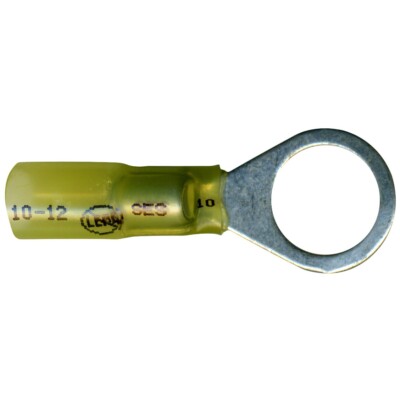 Heat Shrink Solder Ring Terminal 12-10 Gauge 1/2" Stud - USA - 10 Pack ...