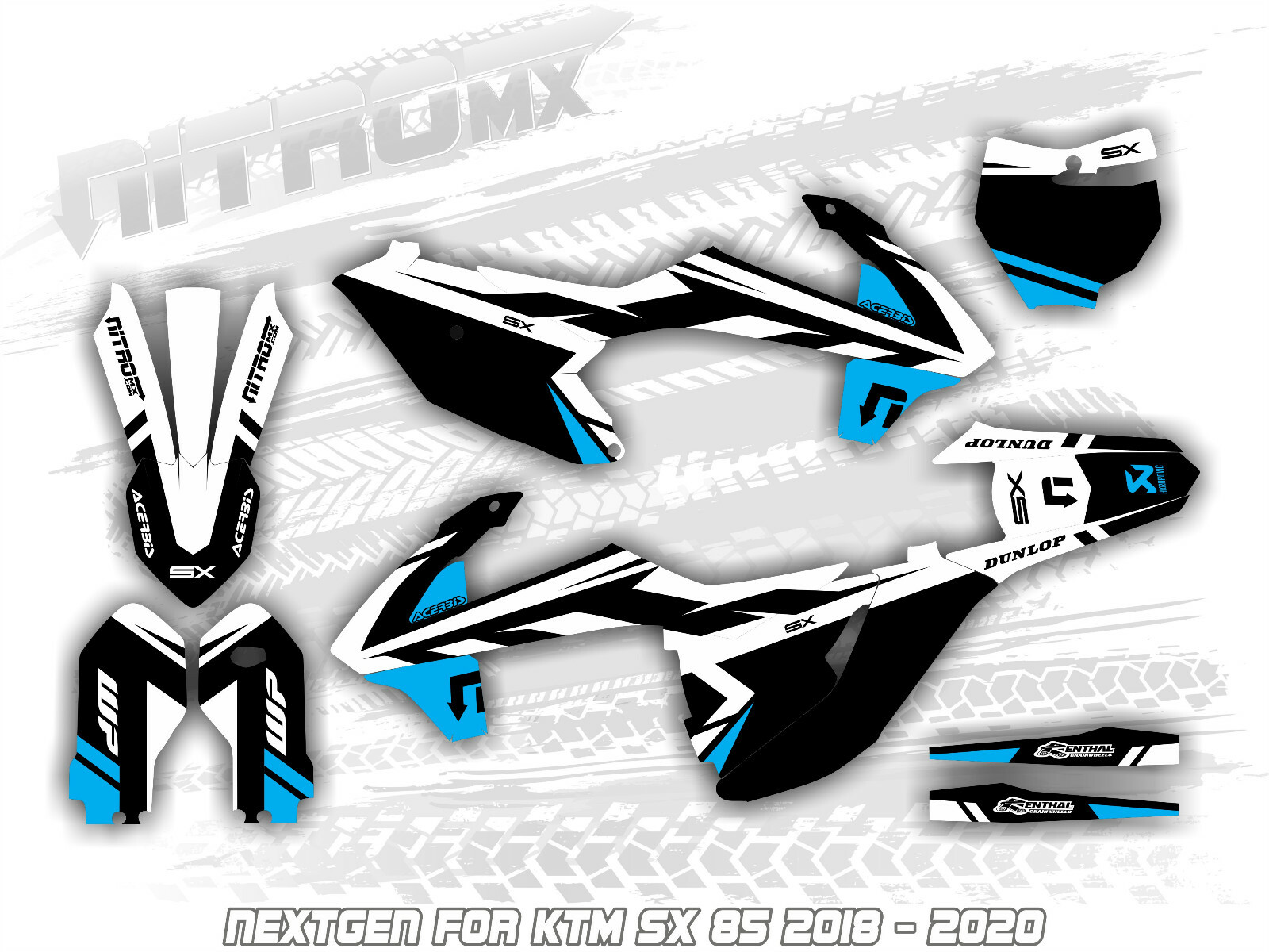 NitroMX Graphics for KTM SX 85 SX85 2018 2019 2020 2021 2022 2023 2024 ...