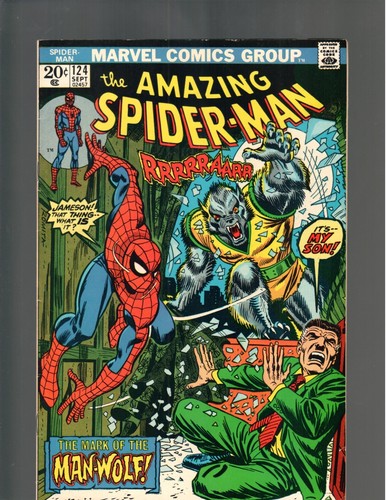 AMAZING SPIDER-MAN # 124 ( 1973 ) 1ST APP: MAN-WOLF! MARVEL COMICS ...