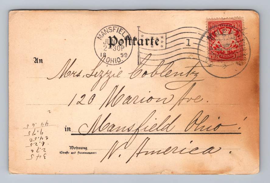 Gruss aus MUNCHEN Munich Germany Antique Multiview Cover to Mansfield ...