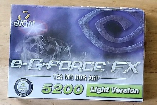 EVGA NVIDIA E-GeForce FX 5200 Light Version 128MB DDR AGP Graphics Chip ...