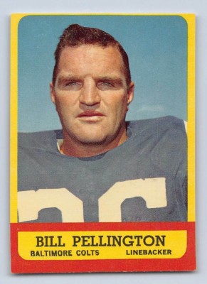 1963 BILL PELLINGTON - Topps Football Card -# 10 - BALTIMORE COLTS ...
