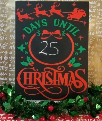 Christmas Countdown Chalkboard "Days until Christmas" | eBay