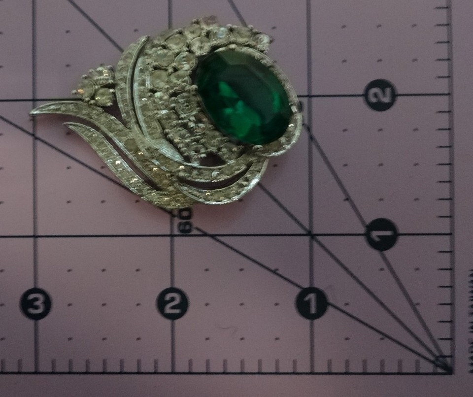 Vintage Signed Vendome Crystal Ice Clear Green Rhinestone Pin Brooch | eBay