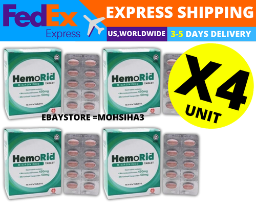 HEMORID Micronized Tablet 100 Tablets Treatment of Hemorrhoids/Piles X ...