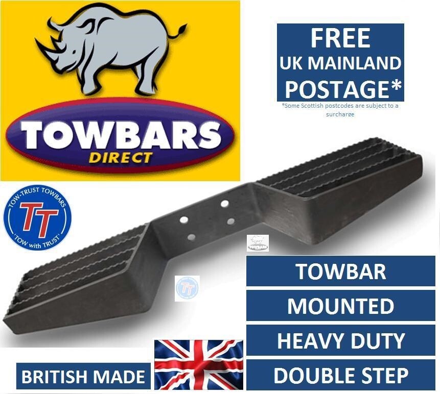 Towbar Mounted Step Heavy Duty Tow Bar Towstep Double Sided 4 Bolt ...