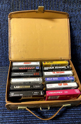 Vintage 12 Audio Cassette Tape Carry Case w/ 12 Tapes Journey Police ...