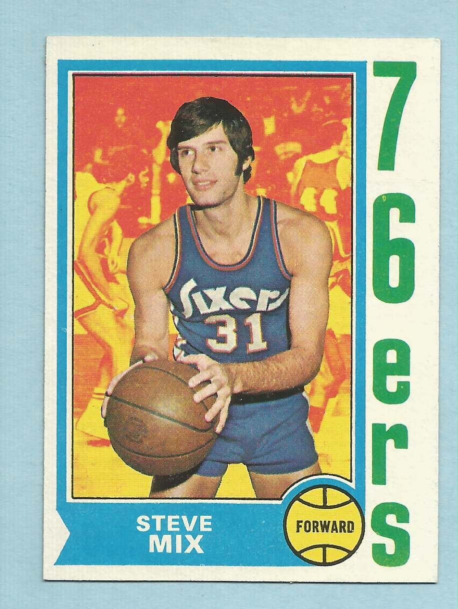 1974-75 Topps Basketball Steve Mix #56 Philadelphia 76ers Toledo NM/MT ...