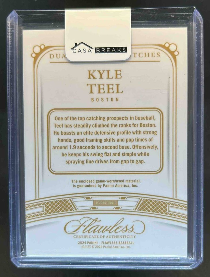 2024 Flawless Kyle Teel/Kyle Teel Dual Prospect Patches Patch Gold #3/ ...