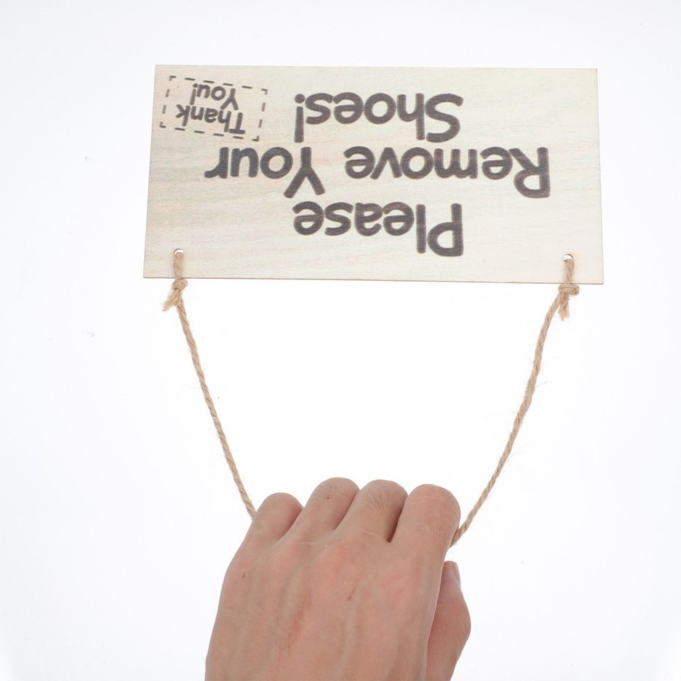 2 Pcs Wooden Door Hanging Sign Please Remove Your Shoes Front Door ...