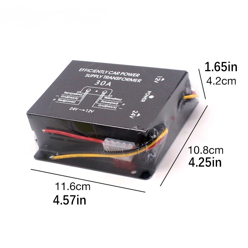 10A-30A Car 24V To 12V Voltage Reducer Step Down Inverter Supply Power ...