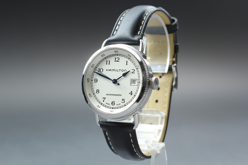 [Near MINT] Hamilton H782150 Khaki Navy Pioneer Automatic White Dial ...