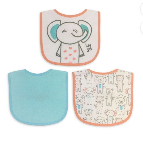 NWT Parent's Choice Infant Girls 3 Pack Cotton Colorful Bibs | eBay