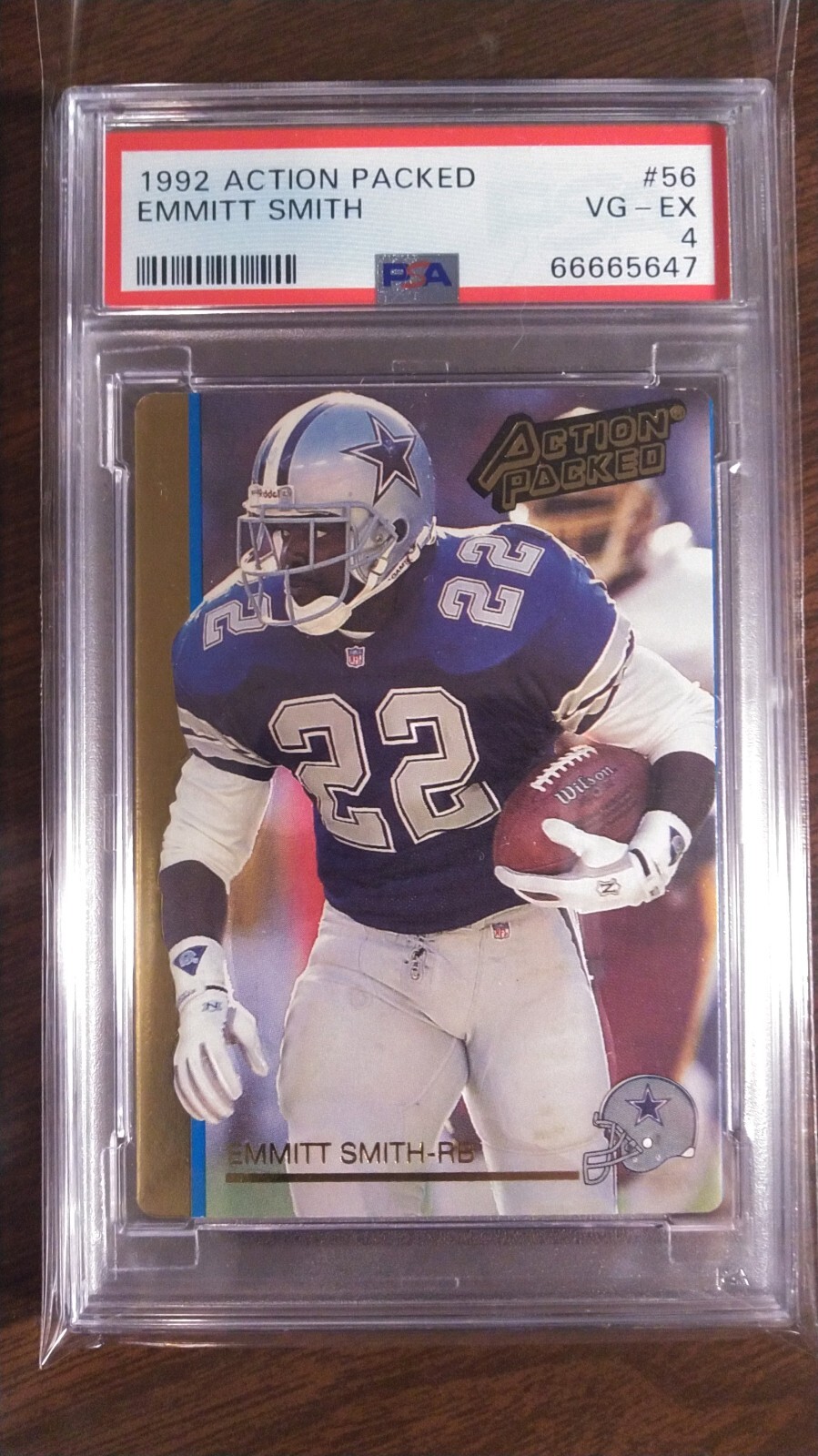 1992 Action Packed #56 Emmitt Smith Cowboys graded PSA 4 VG-EX Low Pop ...