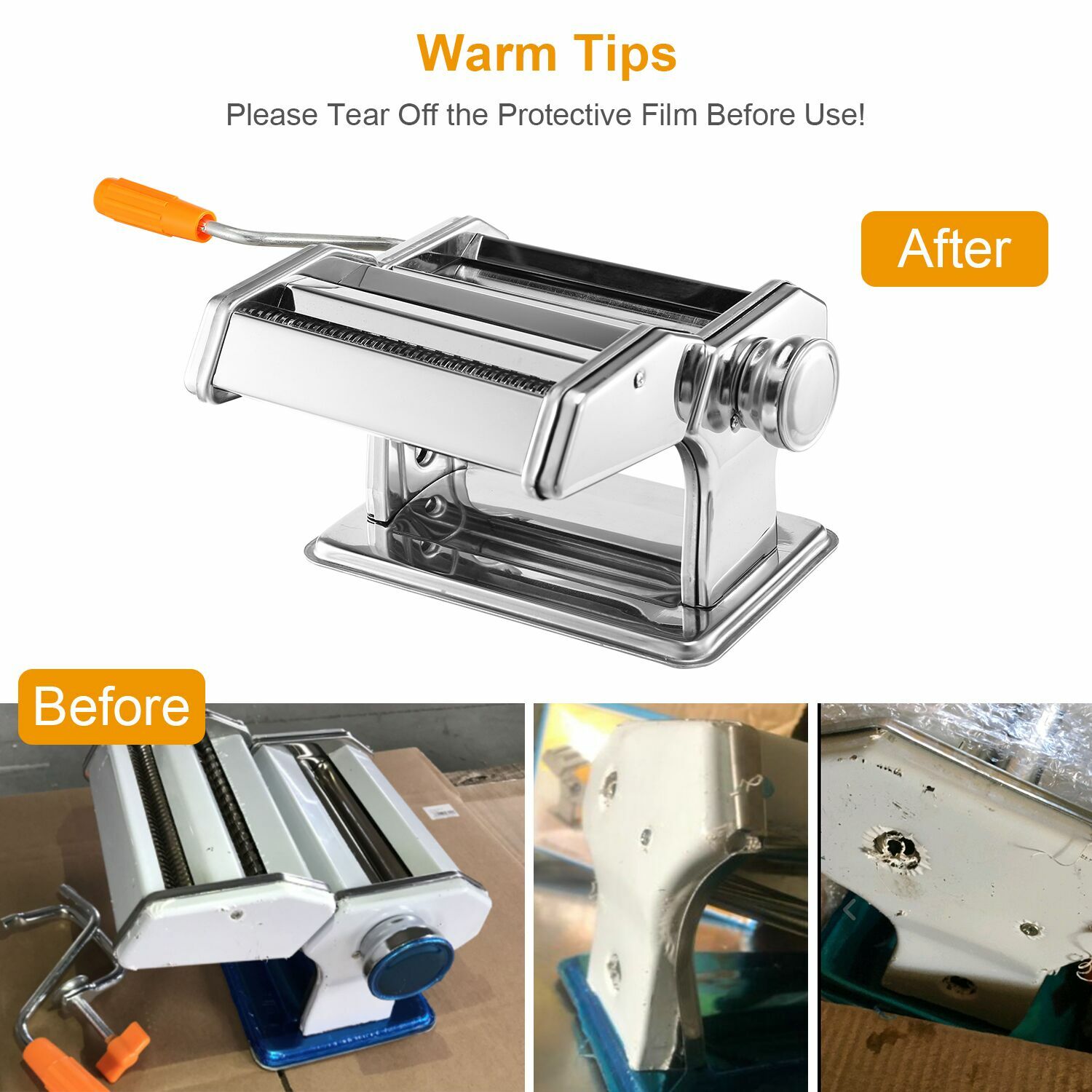 Stainless Steel Pasta Maker Thickness Adjustable Noodle Spaghetti ...
