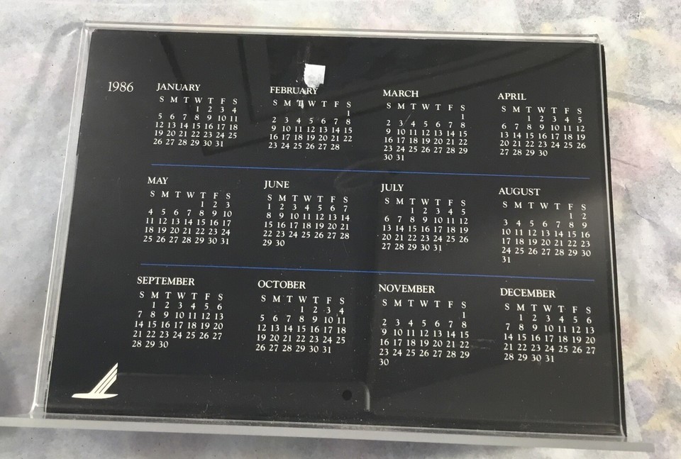 Vintage Piedmont Airlines 1985 Desk Calendar In Stand | eBay