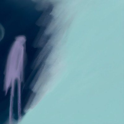 Boy Alone in the World II Narrowing Silhouette Abstract Painting Art ...