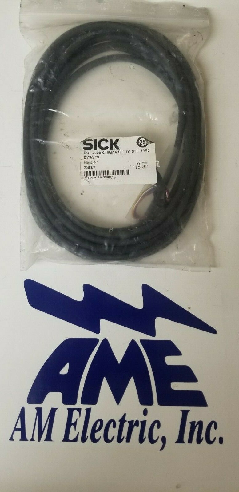 SICK Cable New DLO-OJ08-GMAA3 LEITG STE. 10M0 DVS/VFS Ident-Nr 2046877 ...