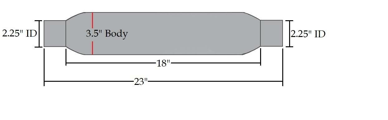 2.25" straight Universal Glasspack Muffler Resonator