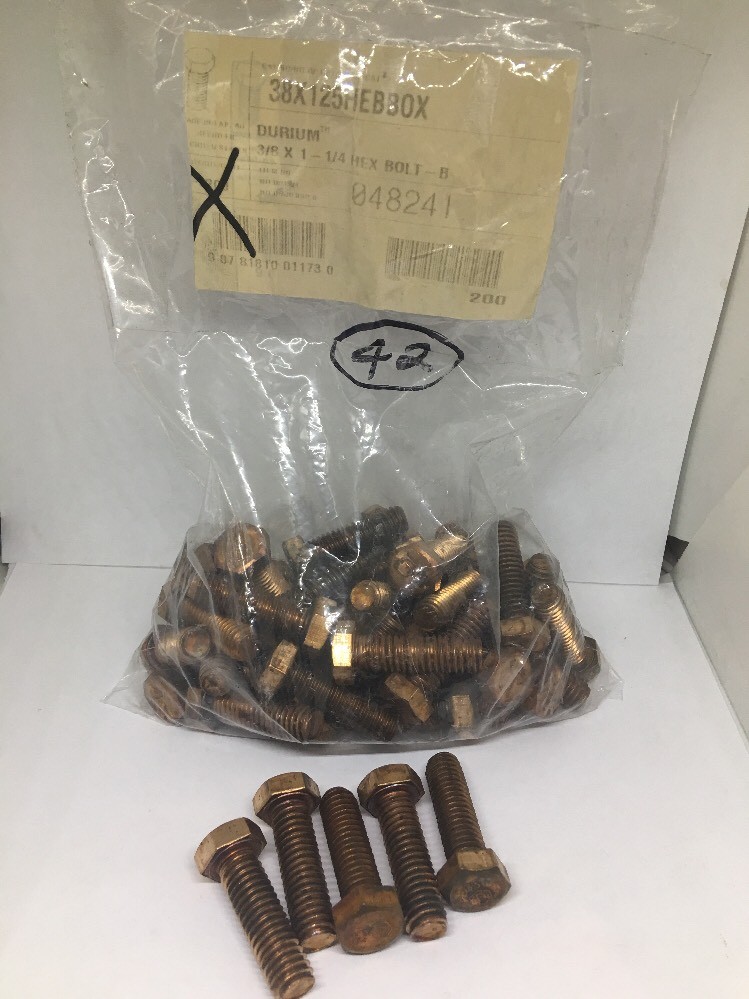 (42) Burndy 38X125HEBBOX Durium Bolts - 3/8" x 1 1/4" Silicon Bronze | eBay