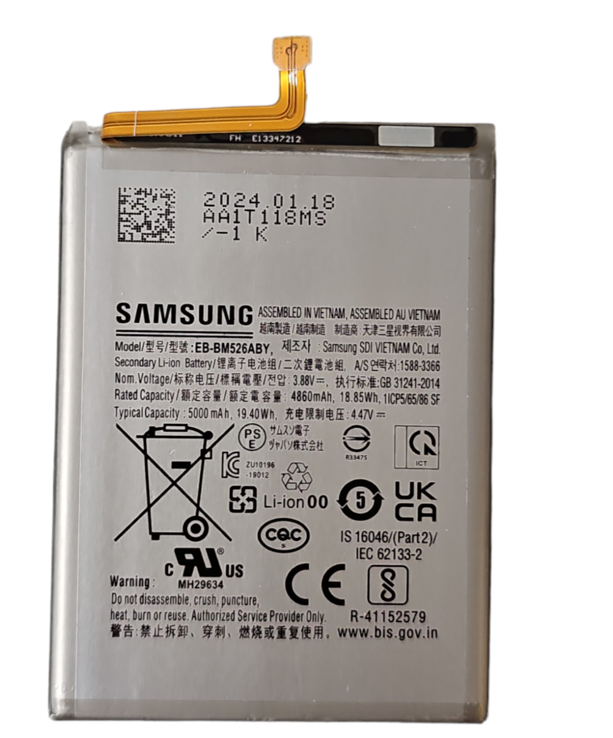 Original Samsung Galaxy A73 A23 M52 5G Battery Batterie Akku EB ...