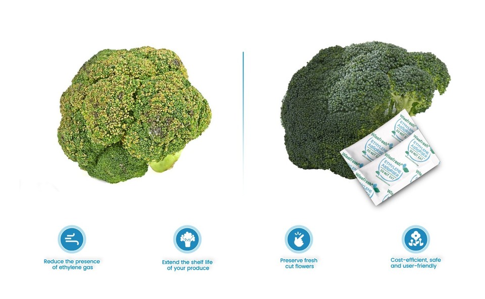 10 Gram Ethylene Gas Absorber Packets, Vegetable & Fruit Fresh Produce ...