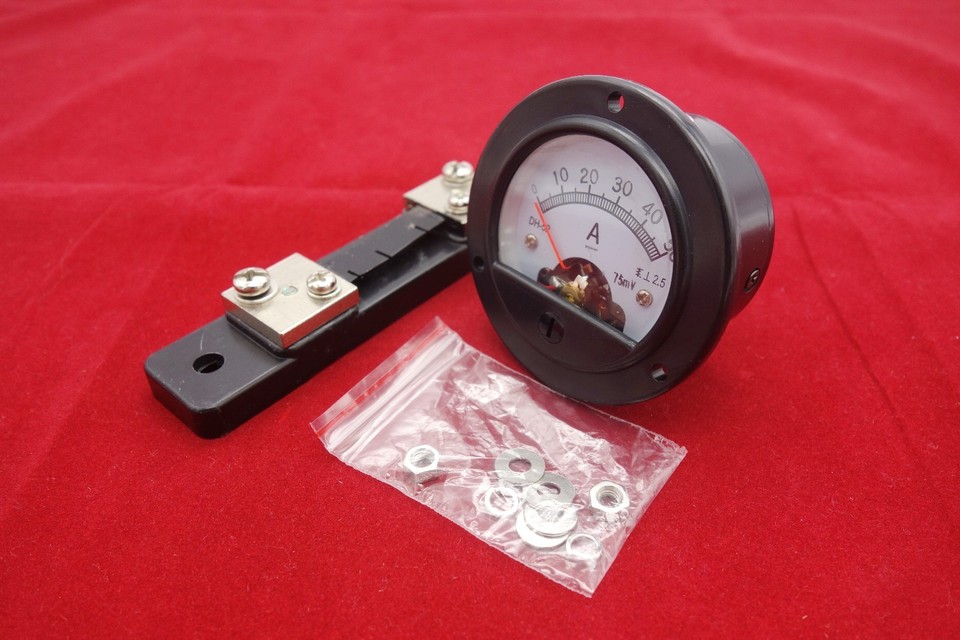 DC 0-50A Round Analog Ammeter Panel Current Meter Dia. 66.4mm DH52 with ...