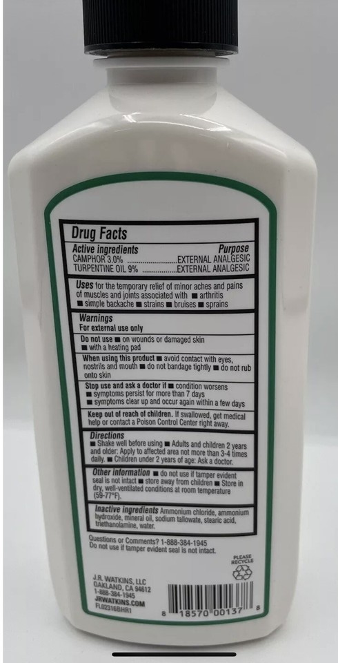 J.R. Watkins White Cream Liniment - 11 Oz Bottle- 2 Pack | eBay