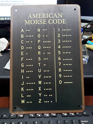 Metal sign AMERICAN MORSE CODE Man Cave Bar Garage New sealed approx 8”x12” New | eBay