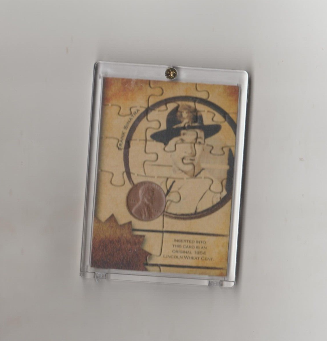 Authenticated Ink Frank Sinatra puzzle card with 1954 wheat penny-See ...