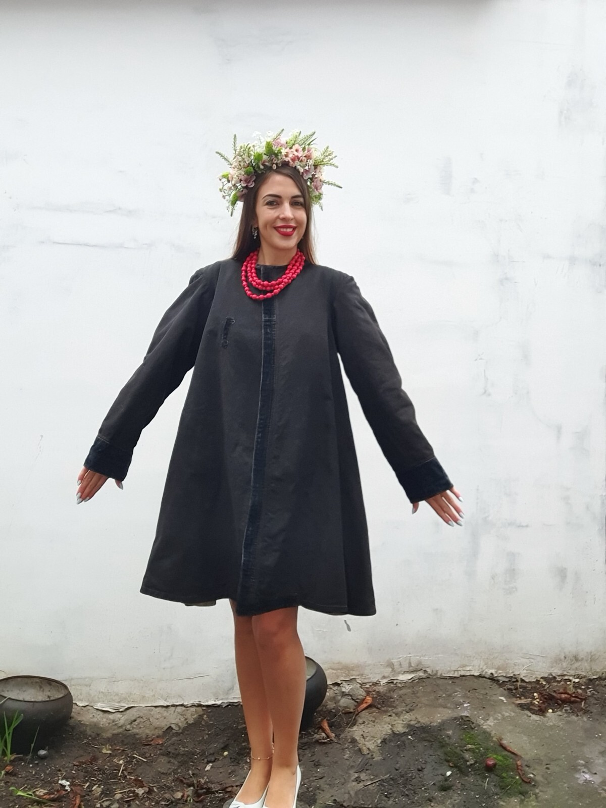 Vintage fall winter coat, woman's rustic coat - Ukrai… - Gem