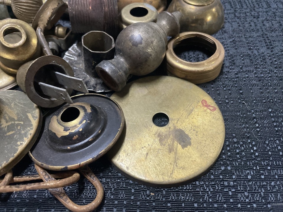 Lot Vintage Antique Assorted Lamp Chandelier Light Hardware Parts ...
