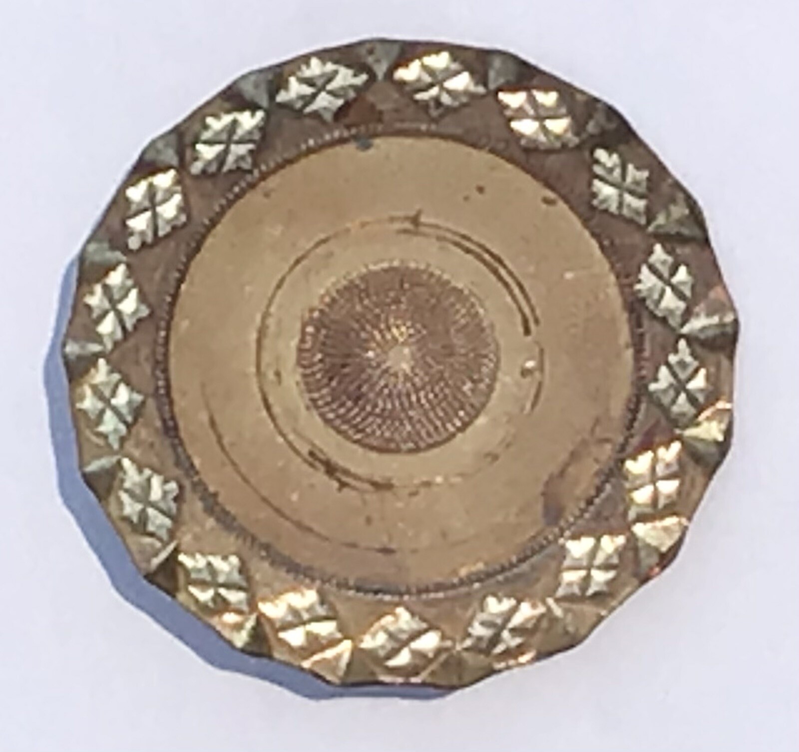 GORGEOUS ANTIQUE 18th CENTURY COPPER TOMBAC BUTTON WITH FANCY BORDER | eBay