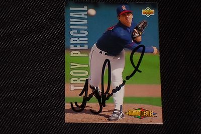 TROY PERCIVAL 1993 UPPER DECK DEBUTS SIGNED AUTOGRAPHED CARD #507 ...