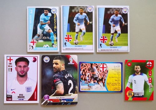 Kyle WALKER 2 SIGNATURE cards (auto prnt) + 5 cards LOT NO Panini RARE ...