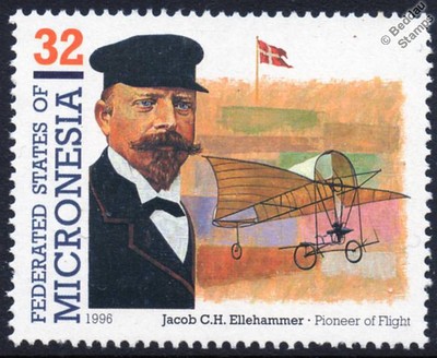 Jacob Ellehammer Semi-Biplane Experimental Aircraft Stamp (1996 ...