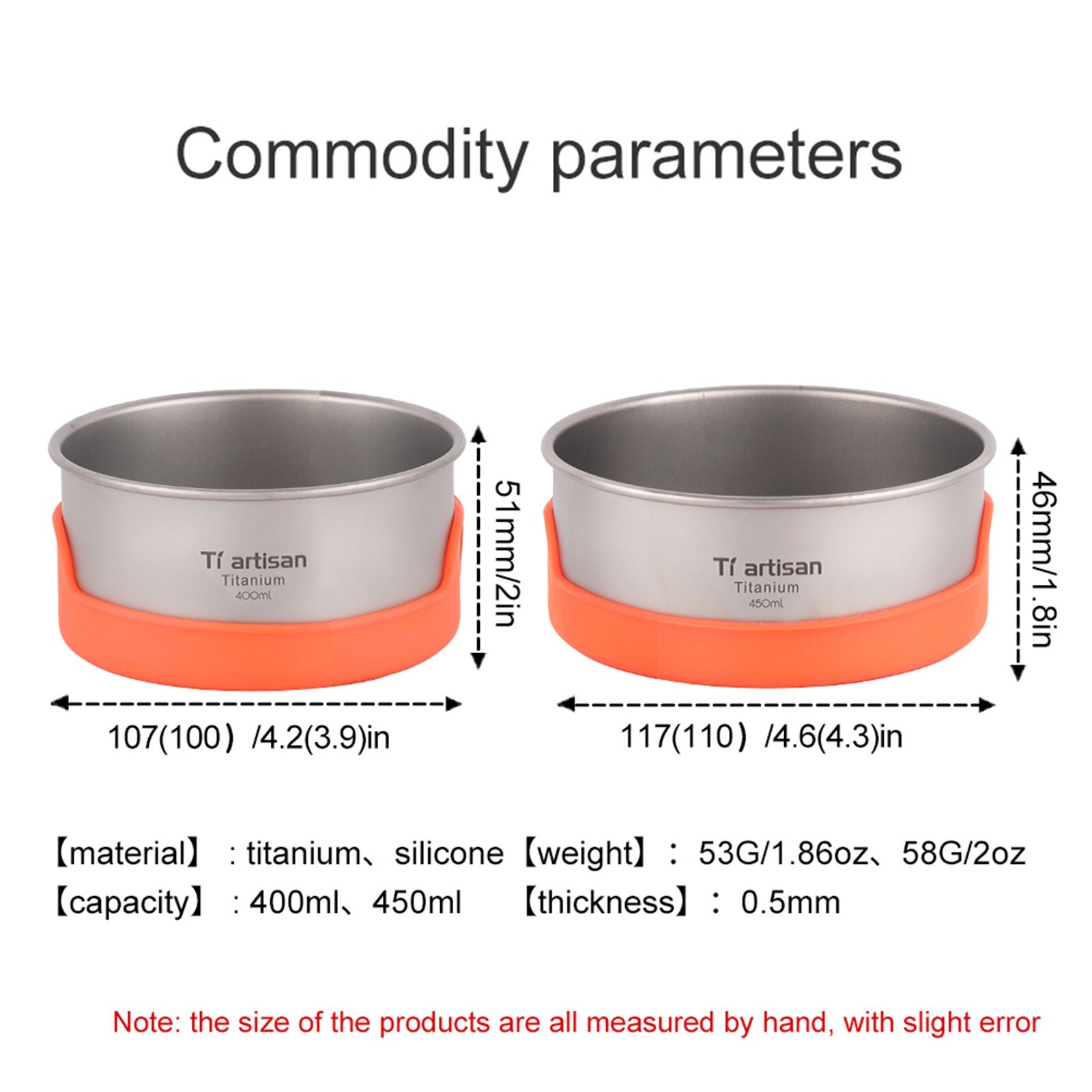 Lightweight Titanium Water Cup Pots Bowls Durable and Space Saving ...