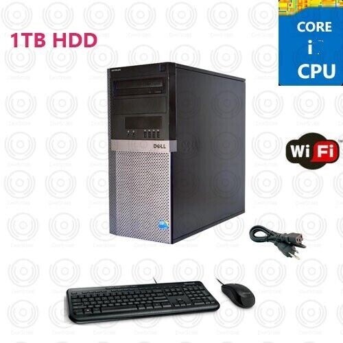 Dell Windows 7 Desktop i5 Computer PC Full Size Tower w/ DVDRW 8GB Ram ...