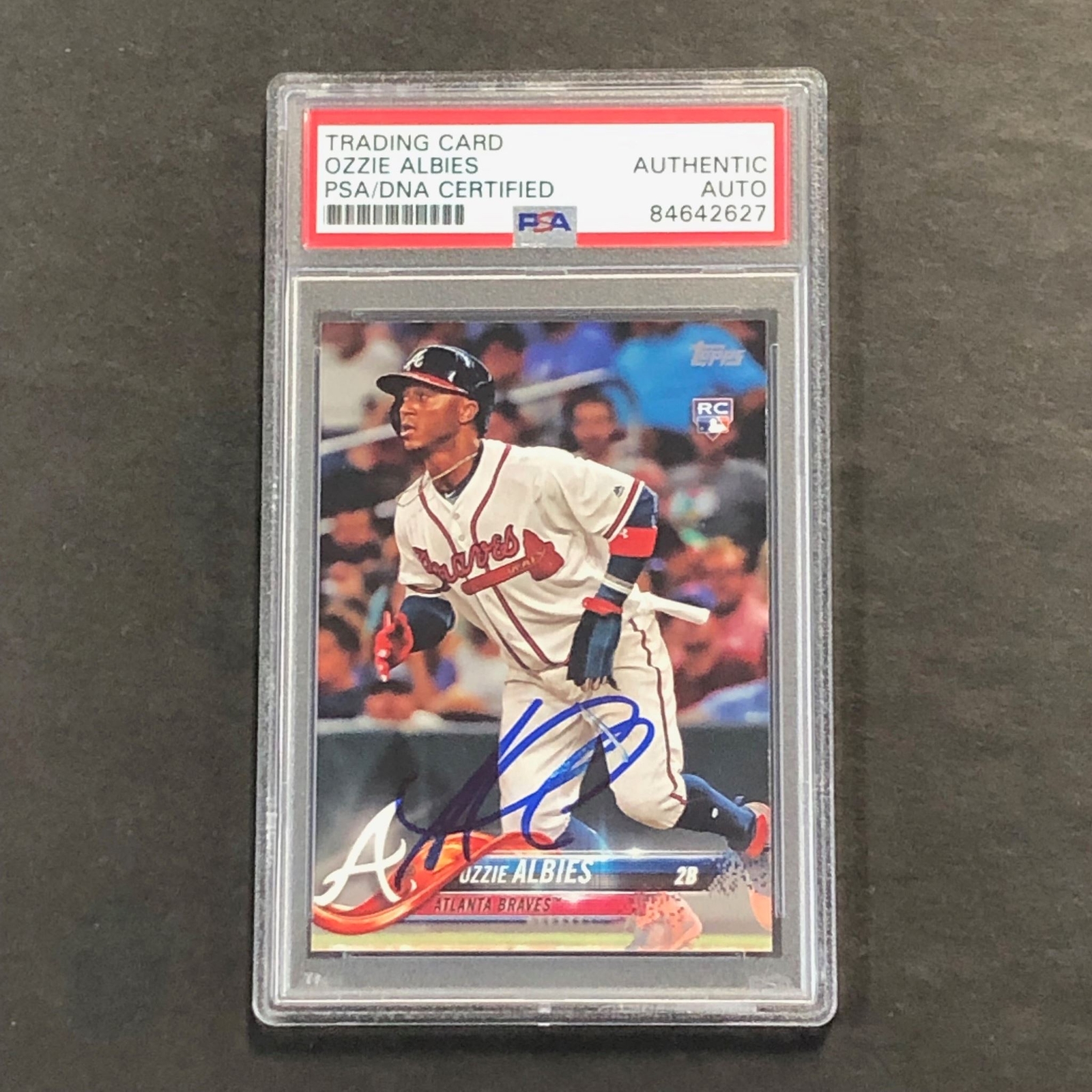 2018 MLB Topps Series #276 Ozzie Albies Signed Card PSA Slabbed Auto ...