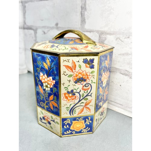 Vintage Edward Sharp & Sons Ltd. 8 Sided Octagon Blue Biscuit Tin Candy ...