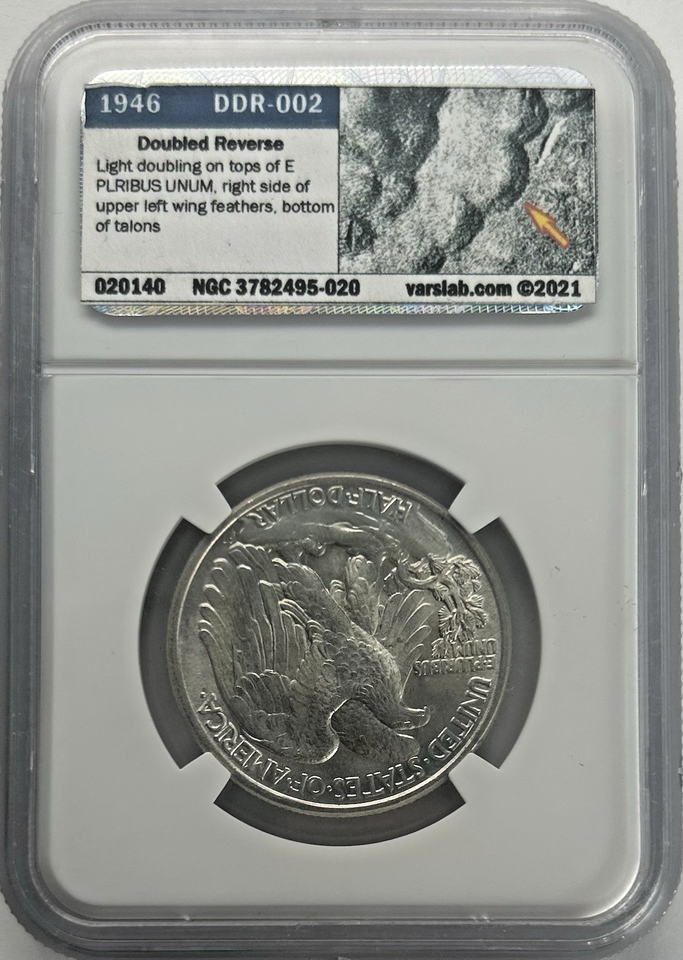 1946-P U.S. Walking Liberty Half-Dollar MS 63 Doubled Die Reverse NGC ...