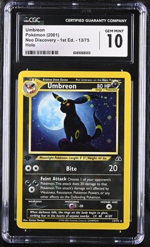 2000 Pokemon Neo Discovery 1st Edition 13/75 Umbreon Holo CGC 10 GEM ...