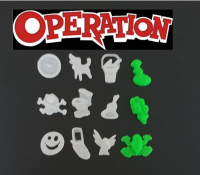 Operation Board Game Replacement Pieces Parts Silly Skill - 3 Sets of ...