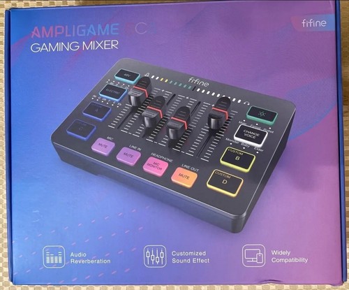 Gaming Audio Mixer, Streaming RGB PC Mixer with XLR Microphone ...