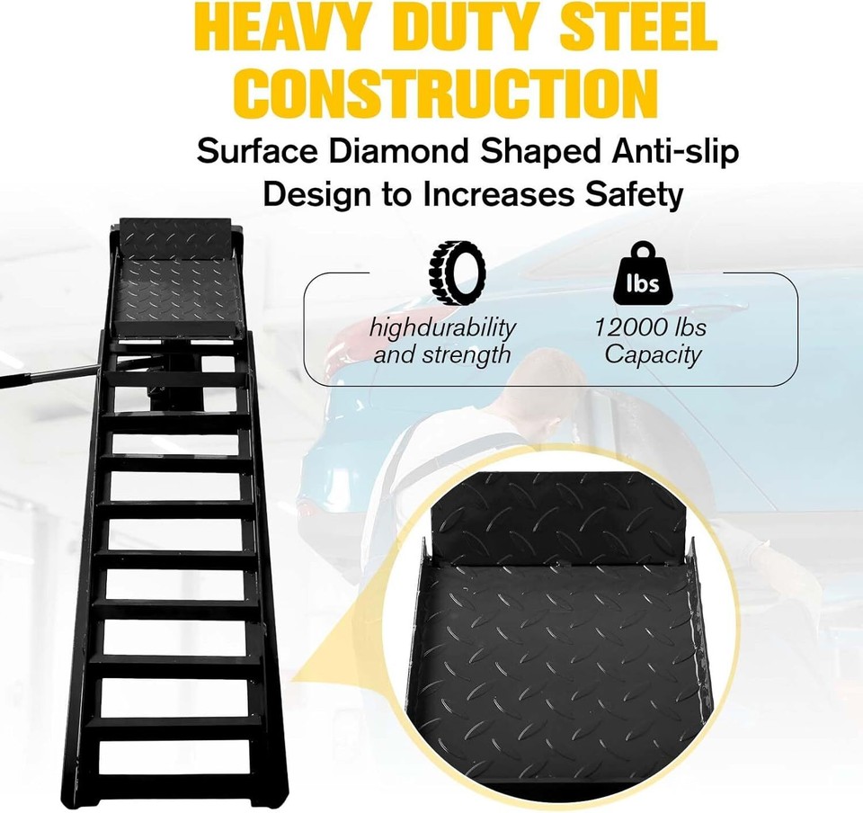 2 Pcs Heavy Duty Auto Car Truck Service Ramps Lifts Hydraulic Lift 5 ...
