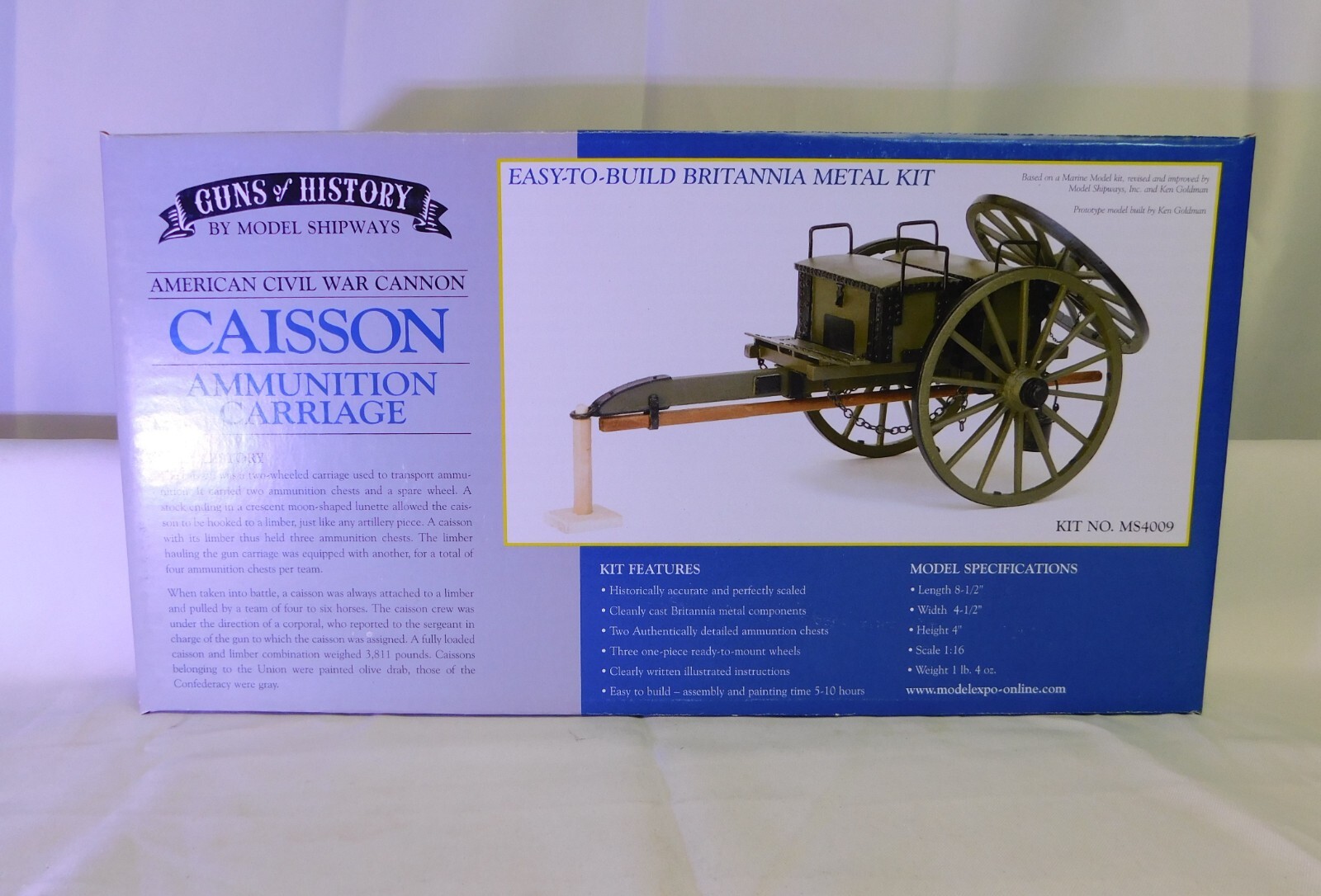 MODEL SHIPWAYS GUNS OF HISTORY MS4009 AMERICAN CIVIL WAR CAISSON MODEL ...