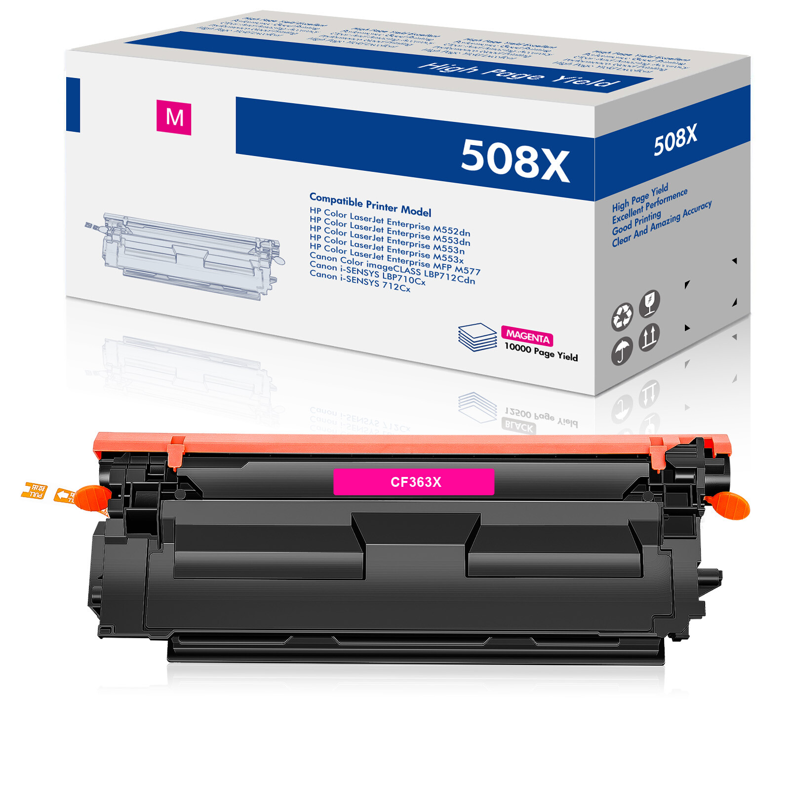 CF360X-CF363X 508X Toner BK/C/Y/M For HP Color LaserJet MFP M577 M553dn ...
